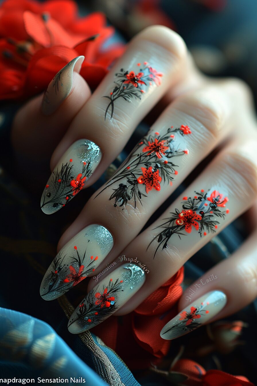 50 Gorgeous Floral Nails Designs to Bloom Your Look - Latest & Trendy ...