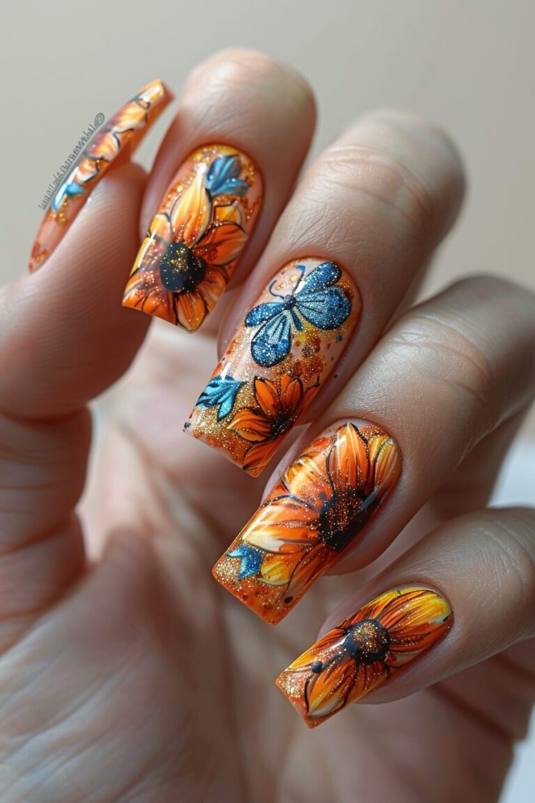 50 Sunflower Nail Designs to Brighten Your Day In 2024 - Latest ...