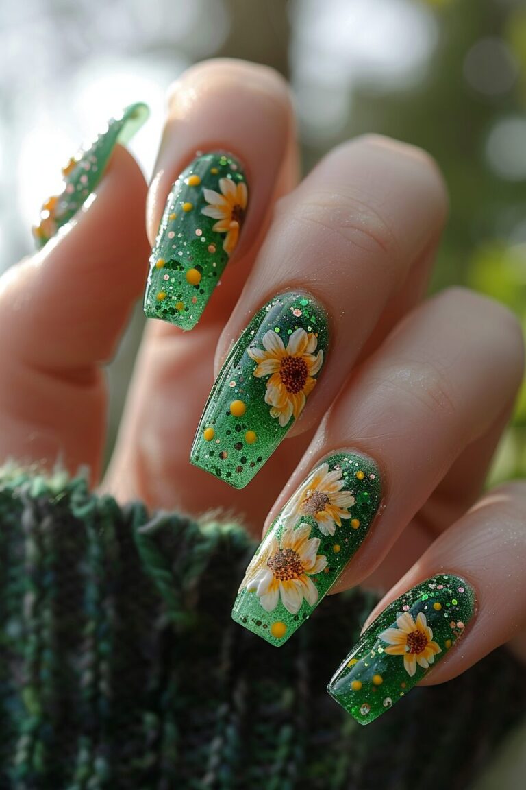 50 Sunflower Nail Designs to Brighten Your Day In 2024 – Latest ...