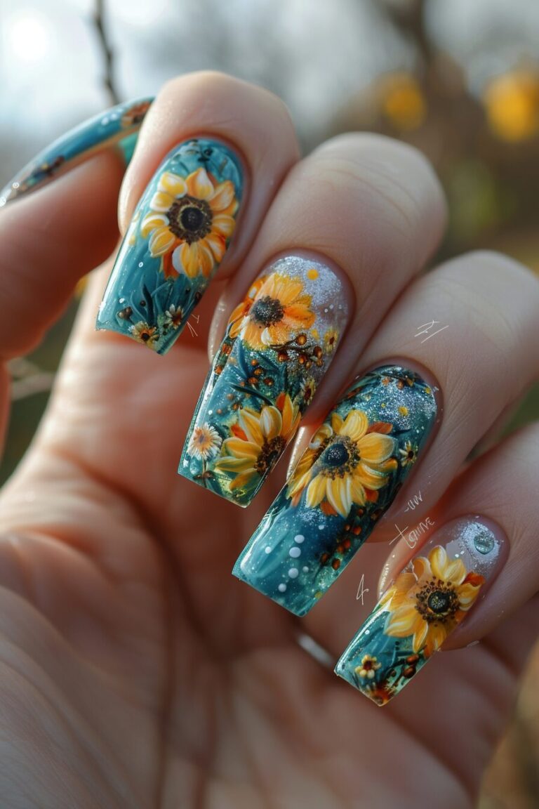 50 Sunflower Nail Designs to Brighten Your Day In 2024 – Latest ...